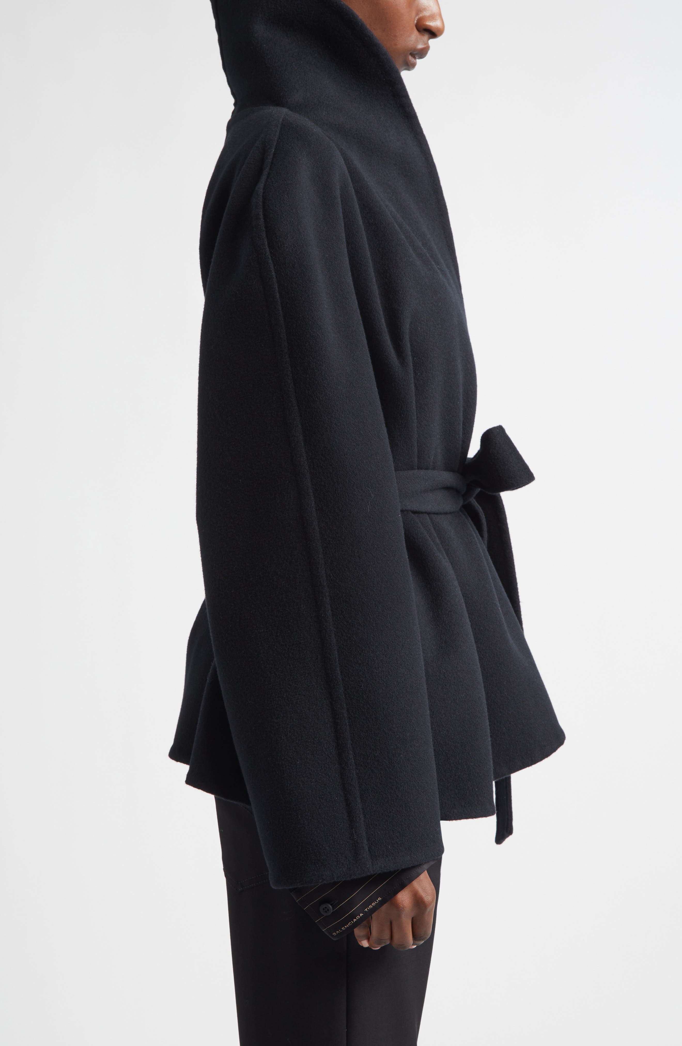 Balenciaga Short Double Face Wool Wrap Coat | Nordstrom