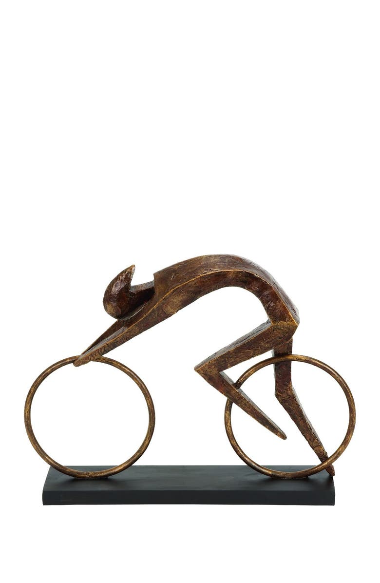 WILLOW ROW Brown Polystone Bicyclist Sculpture | Nordstromrack