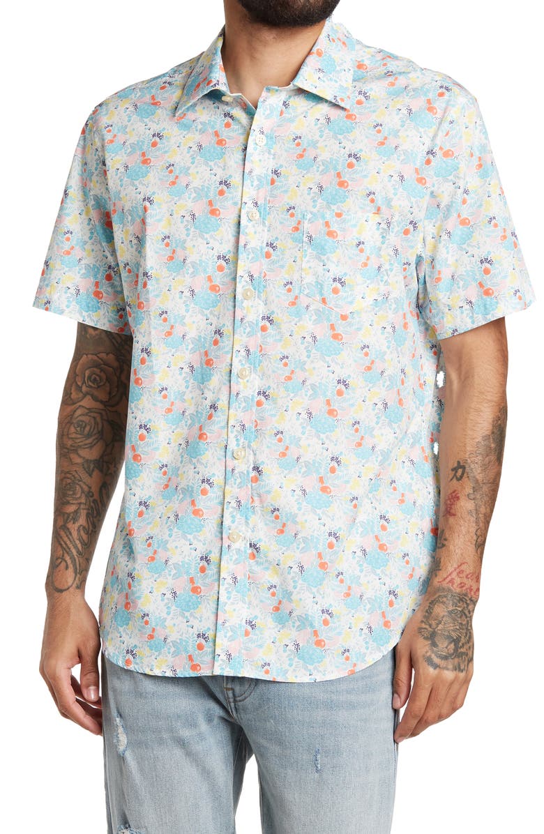 KENNINGTON Floral Short Sleeve Classic Fit Shirt | Nordstromrack