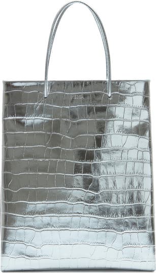 Medea Tall Busted Croc Embossed Leather Tote | Nordstrom