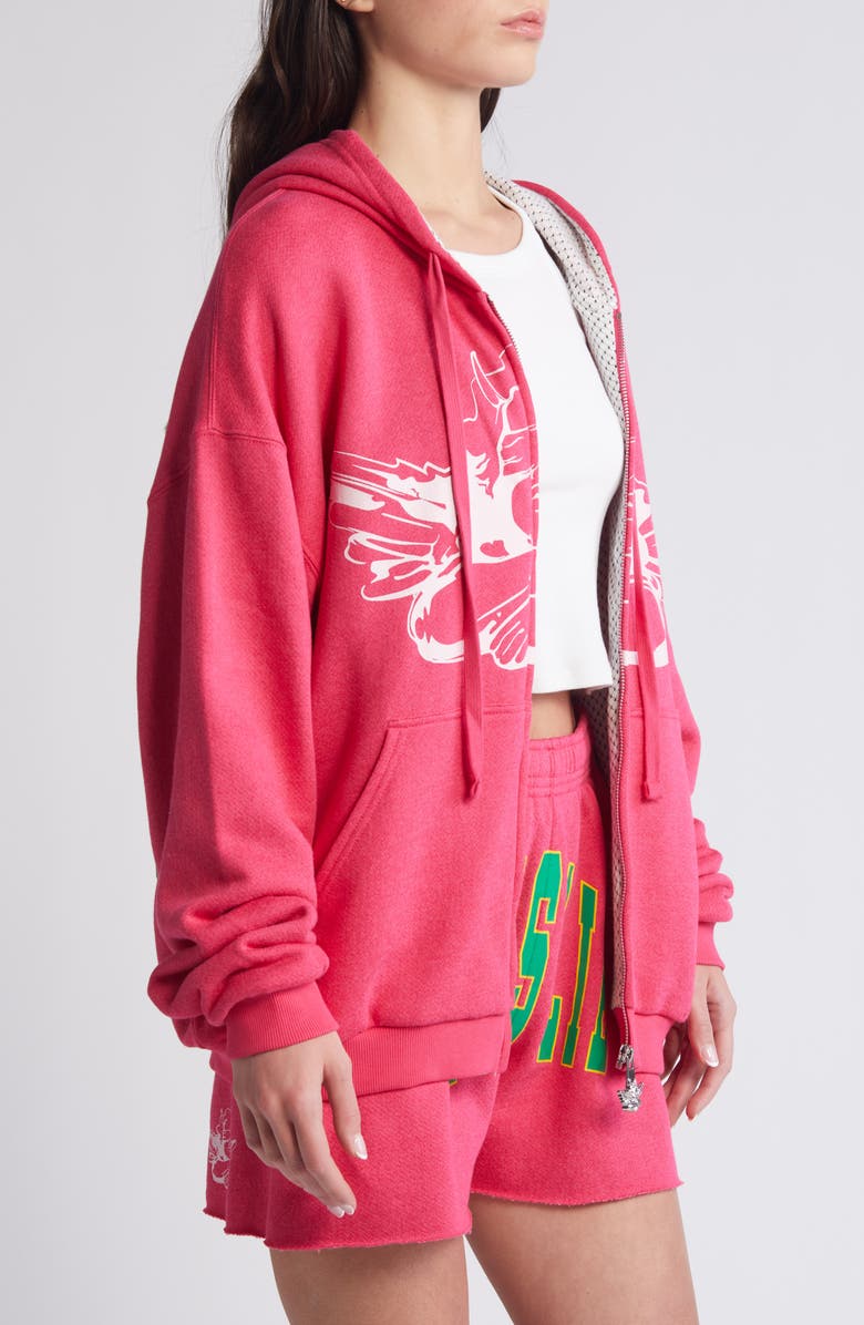 BOYS LIE Pucker Up Front Zip Hoodie | Nordstrom