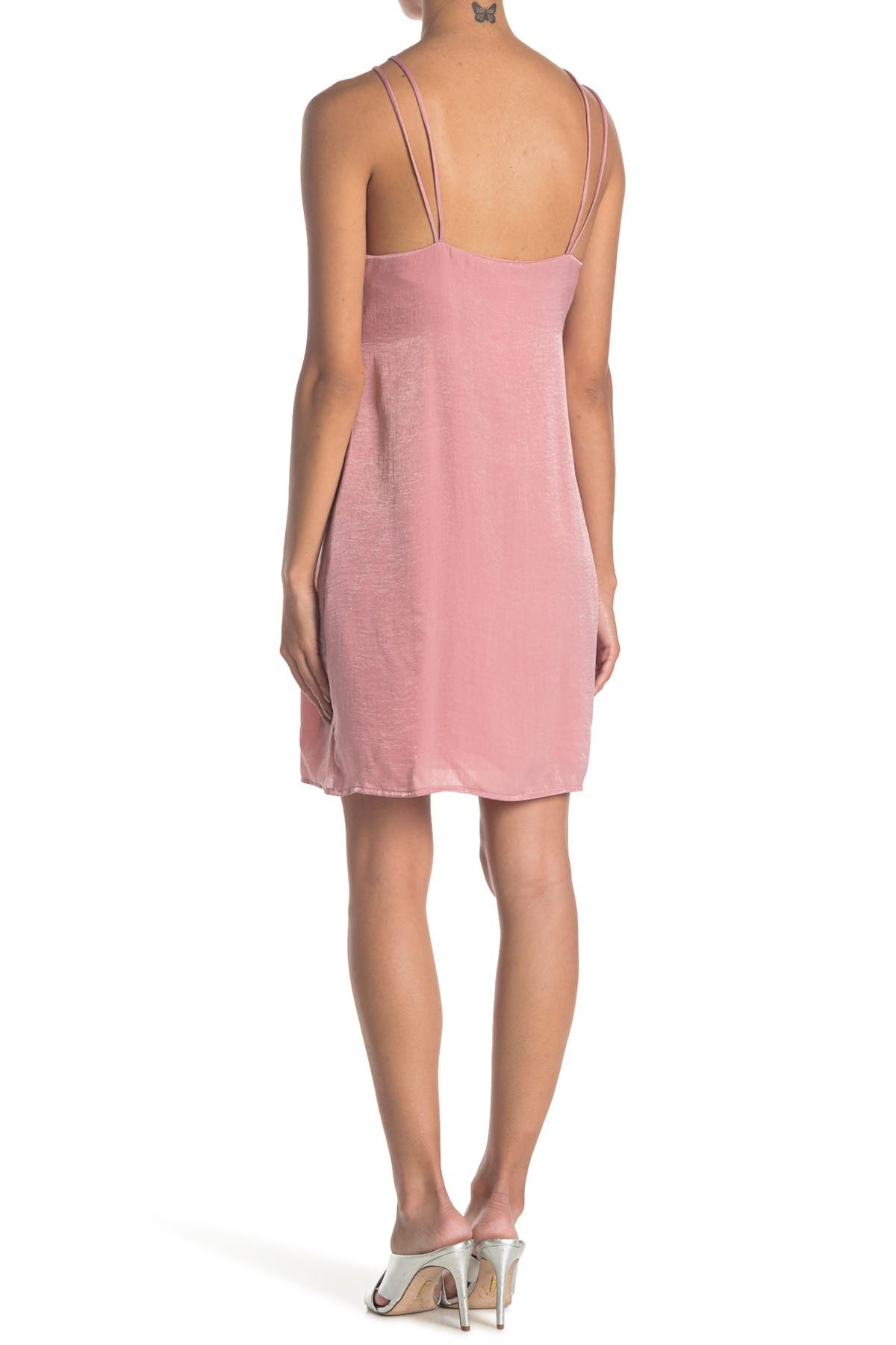 EVERLY Cross Strap Tie Neck Mini Dress | Nordstromrack