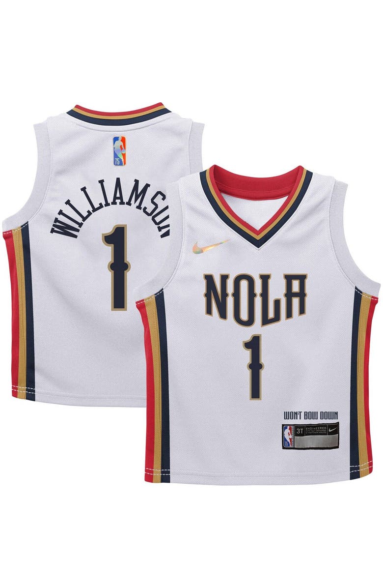 Nike Toddler Nike Zion Williamson White New Orleans Pelicans 2021/22 ...