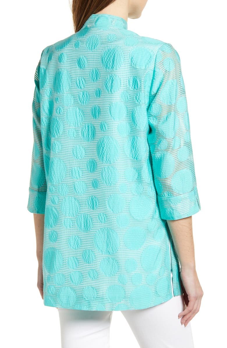 Ming Wang Textured Dot Mandarin Collar Jacket | Nordstrom