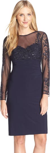 Patra Embellished Illusion Jersey Dress | Nordstrom