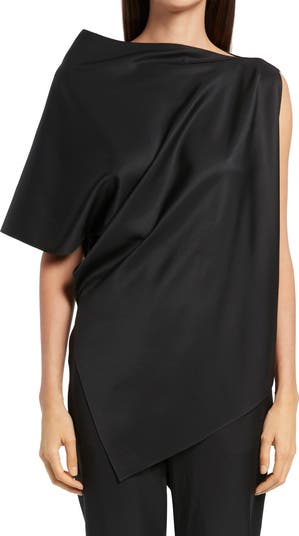 The Row Kasper Asymmetric Silk & Wool Top | Nordstrom
