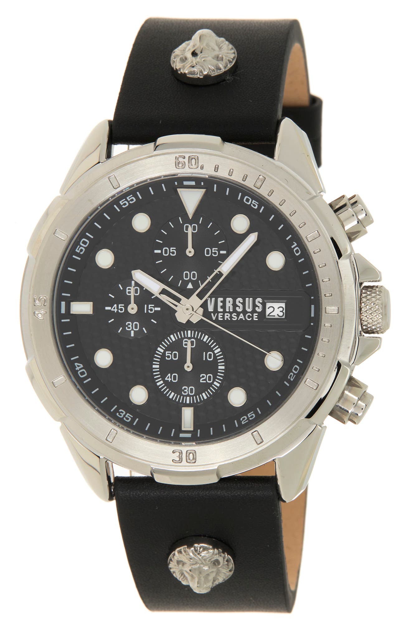 VERSUS Versace Men's Multifunction Leather Strap Watch, 46mm ...