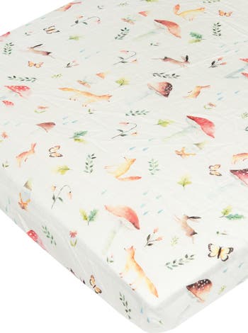 Loulou Lollipop Woodland Animals Fitted Crib Sheet | Nordstromrack