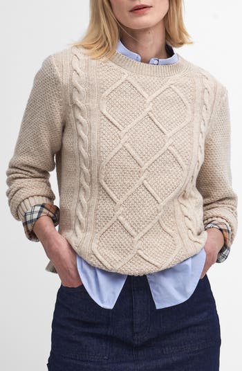 Barbour Burne Cable Wool Blend Sweater | Nordstrom