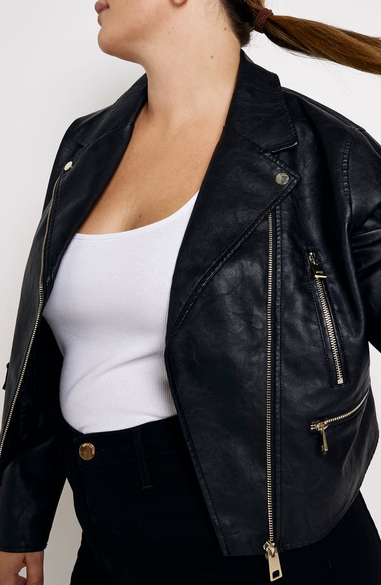 River Island Easy Fashion Faux Leather Biker Jacket | Nordstromrack