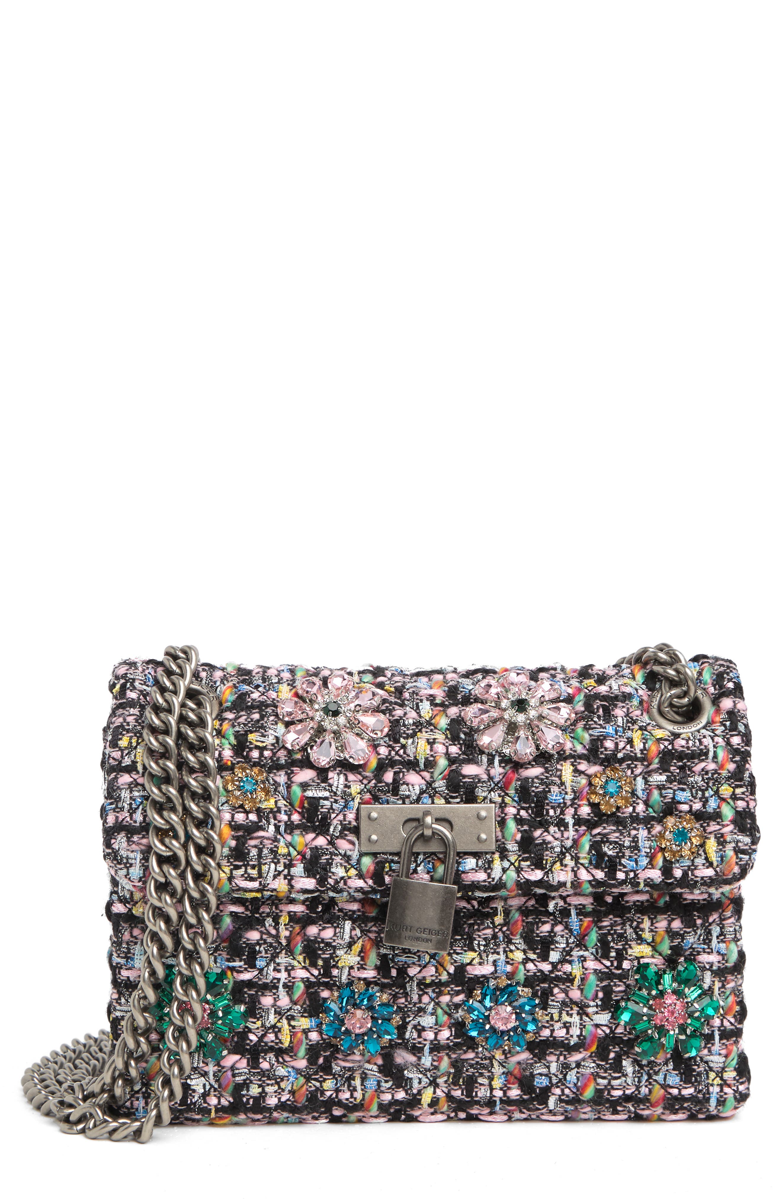 Kurt Geiger London Mini Brixton Lock Tweed Shoulder Bag | Nordstromrack