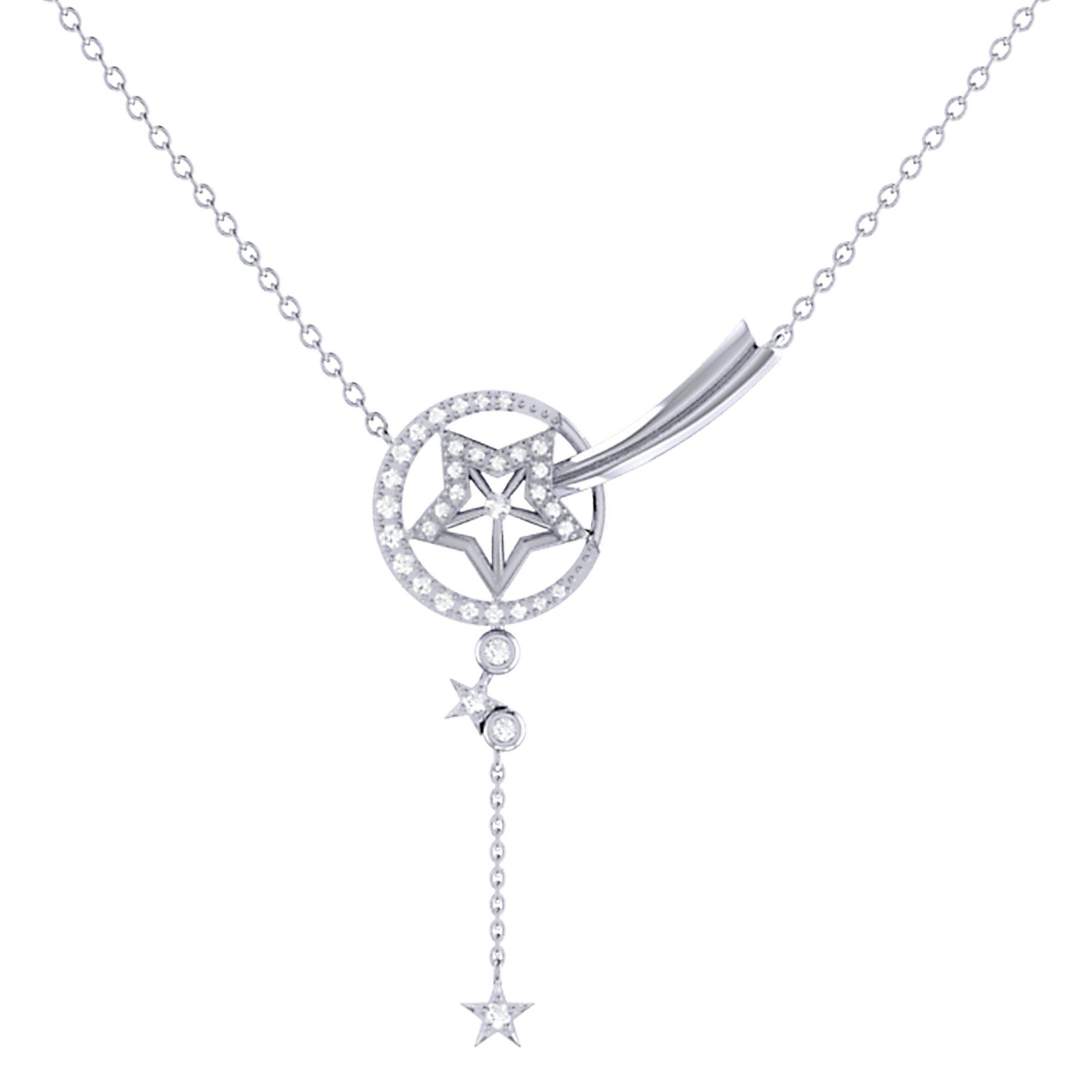 LuvMyJewelry Stella Comet Sterling Silver Diamond Drop Necklace | Nordstrom