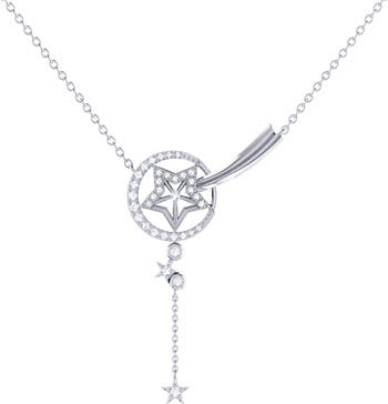 LuvMyJewelry Stella Comet Sterling Silver Diamond Drop Necklace | Nordstrom