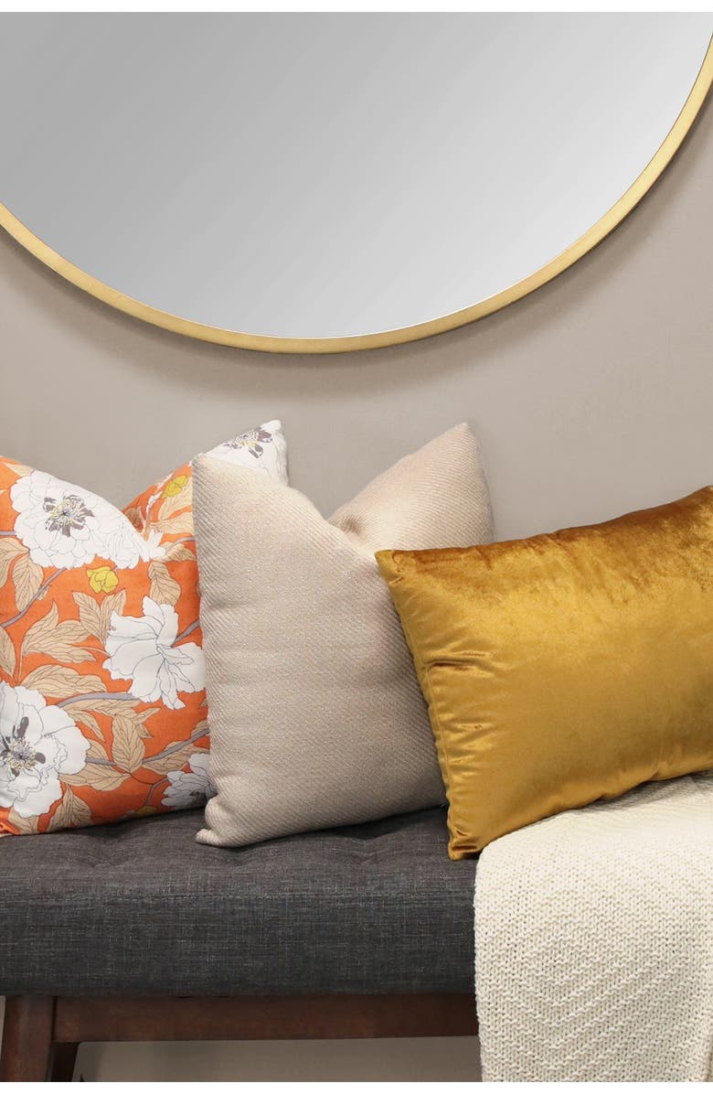 STRATTON HOME DECOR Vintage Orange Floral 18" Square Pillow | Nordstromrack
