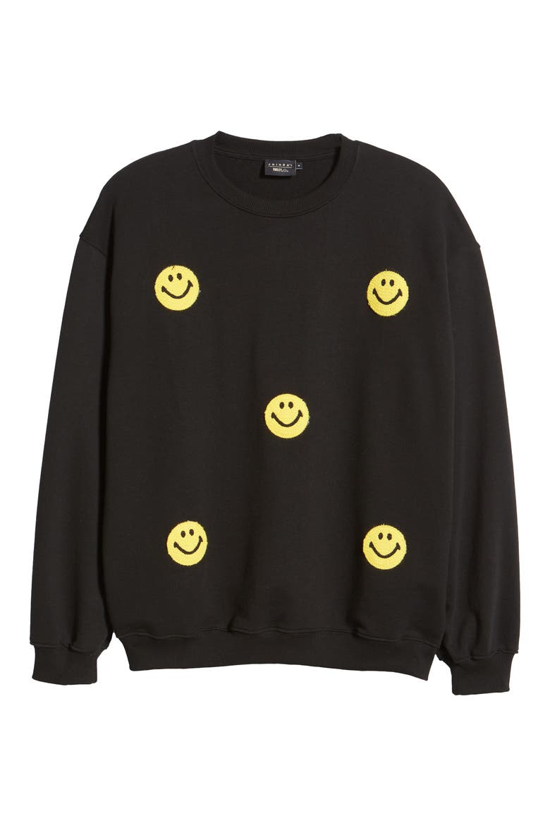 Smiley® x JOSHUAS Unisex Smiley Face Patch Cotton Fleece Sweatshirt ...