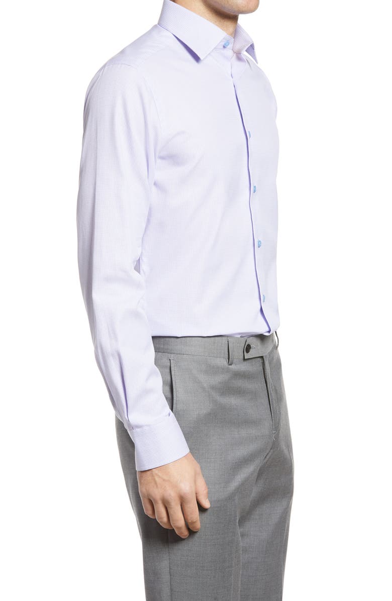 David Donahue Trim Fit Mini Houndstooth Dress Shirt | Nordstrom