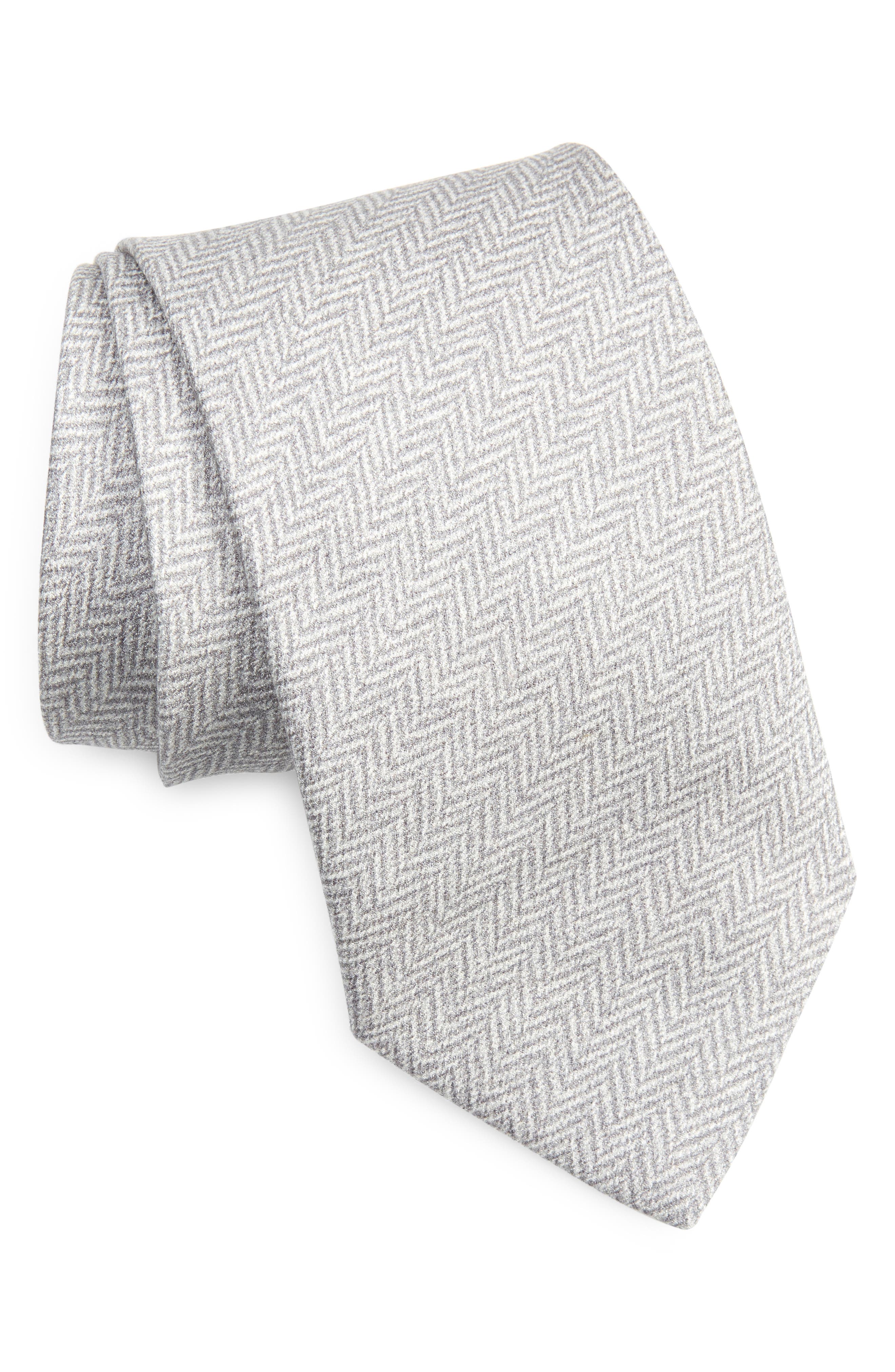 EDWARD ARMAH Solid Herringbone Silk Tie | Nordstrom