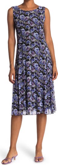Connected Apparel Floral Mesh Panel Dress | Nordstromrack