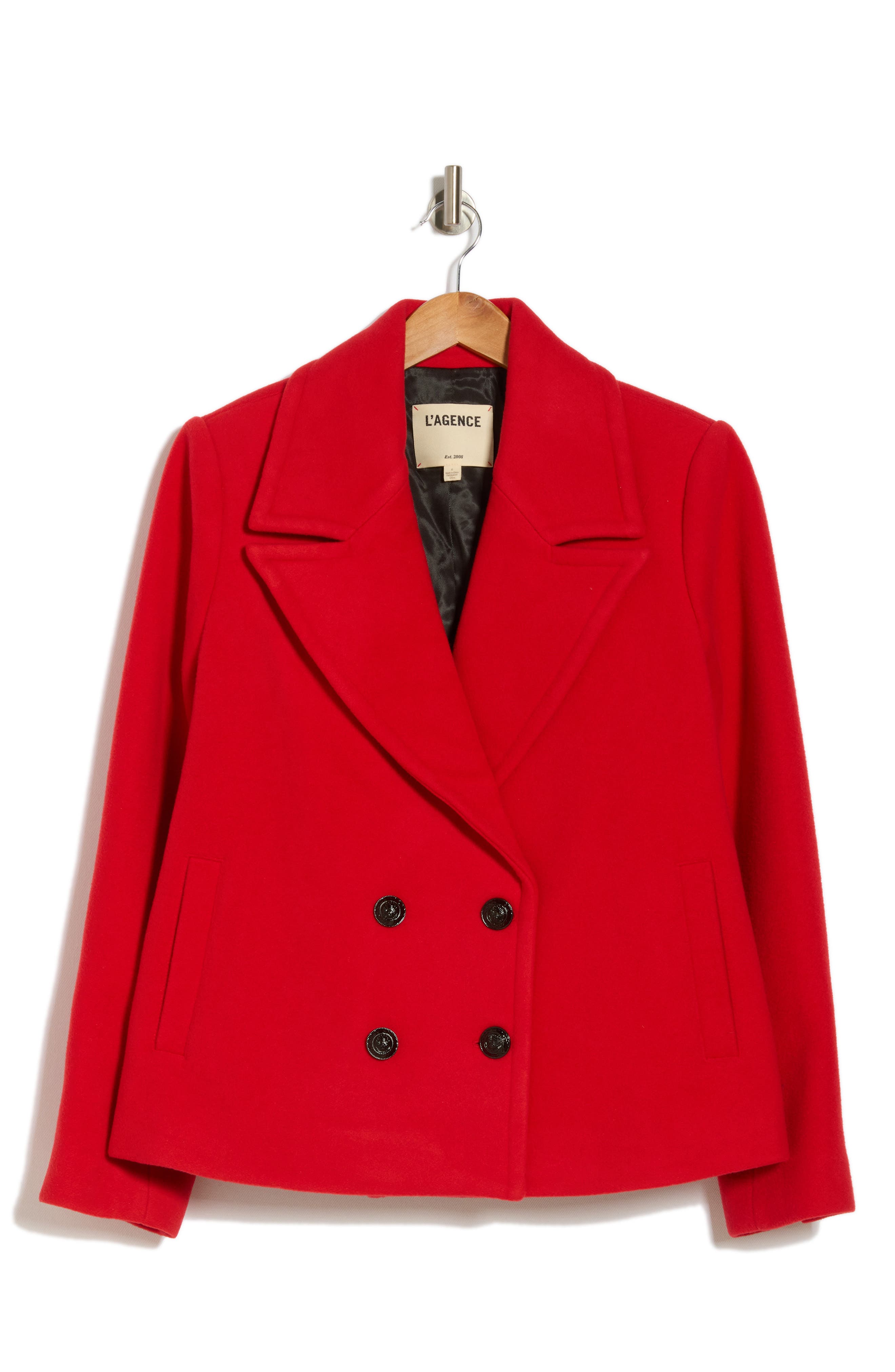 L'AGENCE Athens Crop Peacoat | Nordstromrack