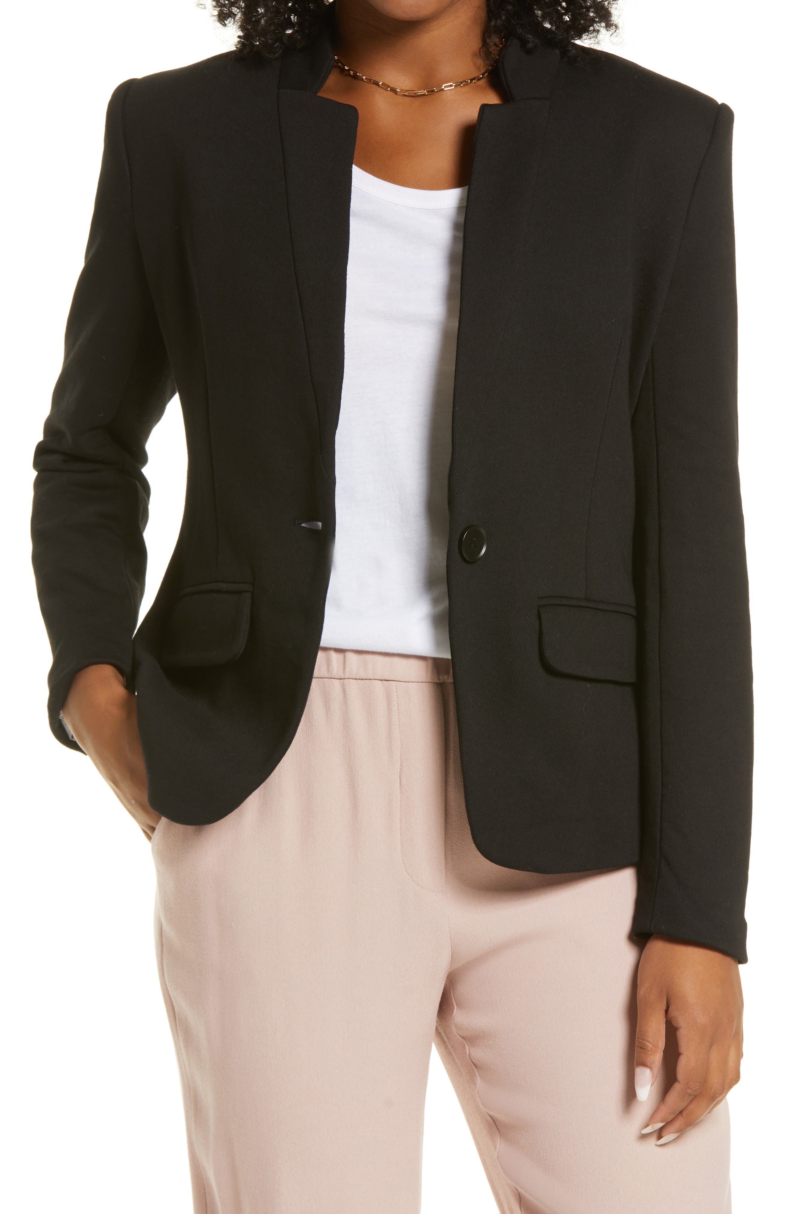 GIBSONLOOK Notch Collar Cotton Blend Blazer | Nordstrom