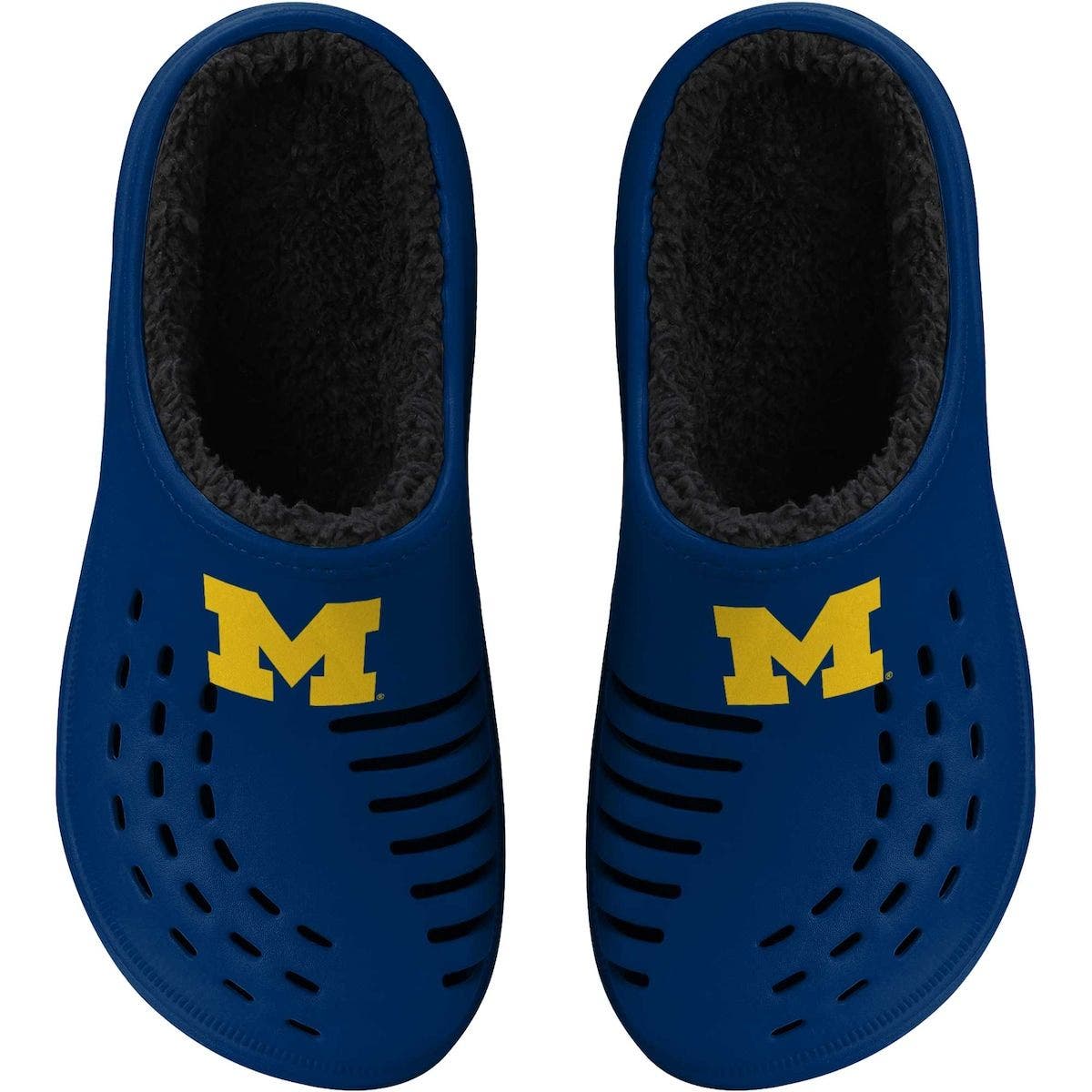 FOCO Men's FOCO Michigan Wolverines Big Logo Sherpa-Lined Clog Slippers ...