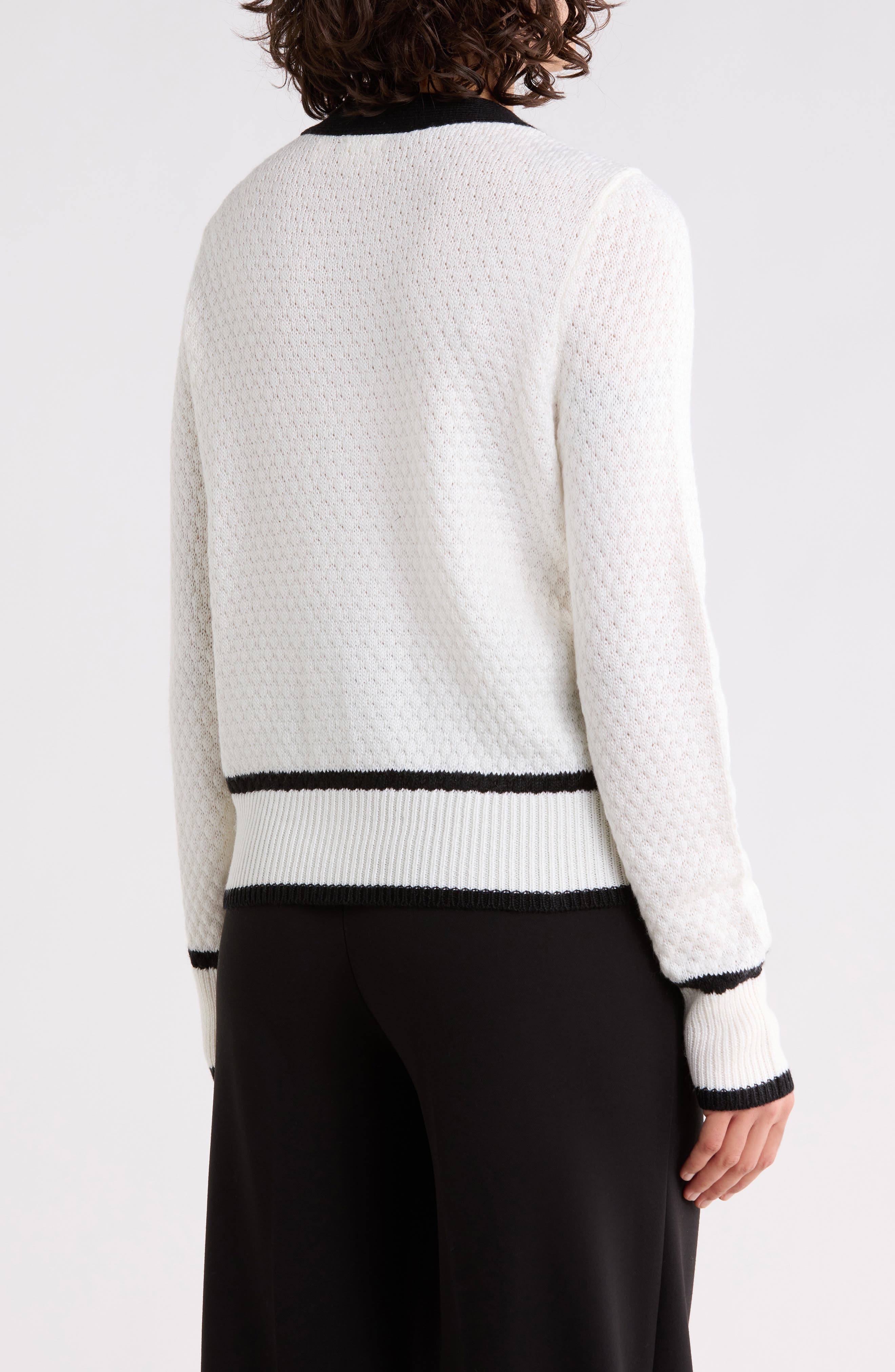 CYRUS Contrast Trim Boyfriend Cardigan | Nordstromrack