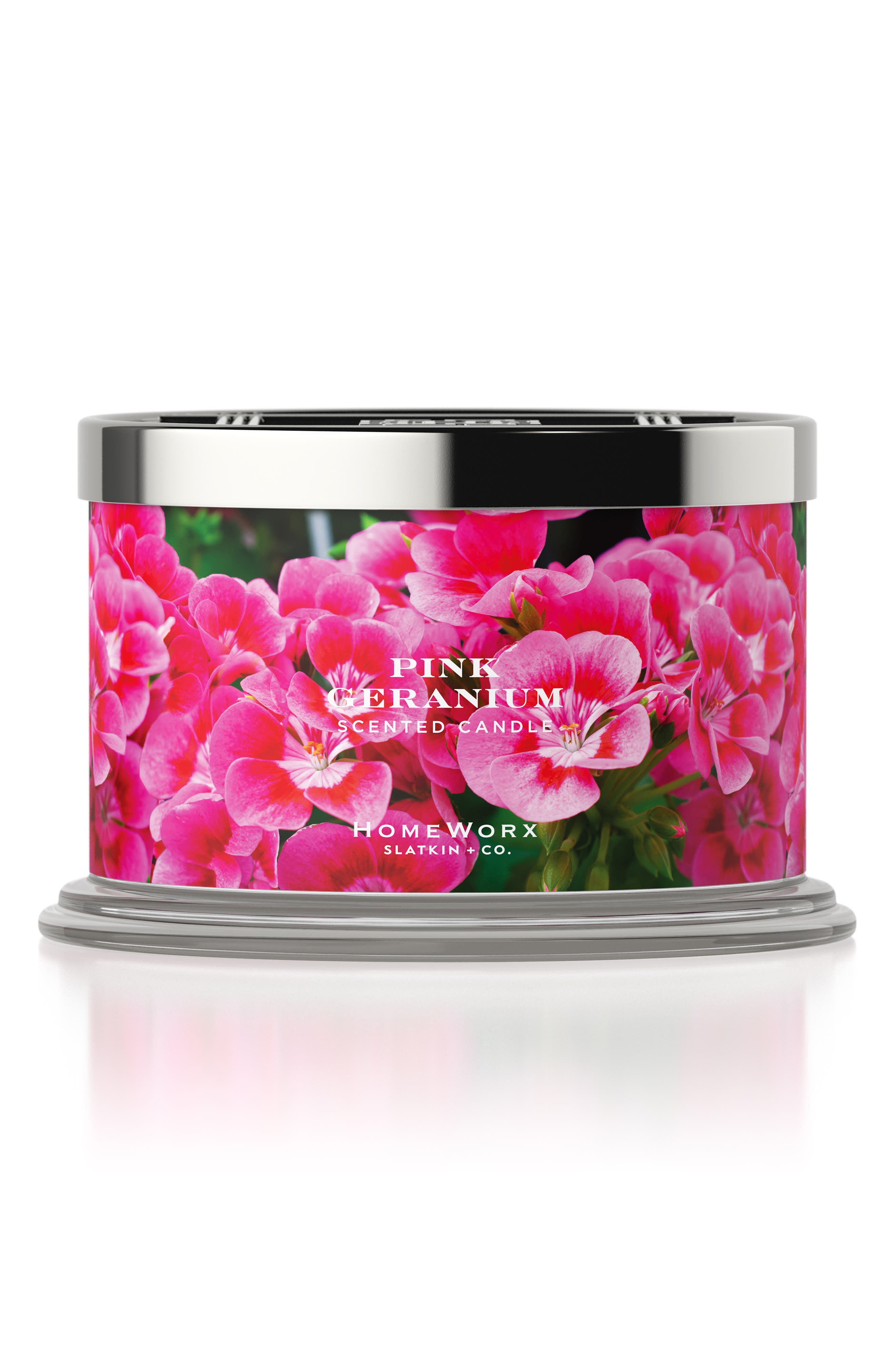 HOMEWORX BY SLATKIN & CO. Pink Geranium Scented 4-Wick Jar Candle - 18 ...