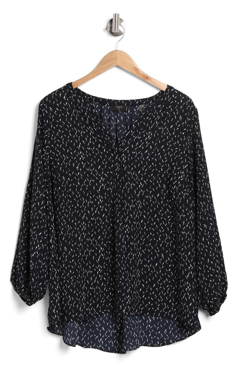 T Tahari Line Print Split Neck Blouse | Nordstromrack