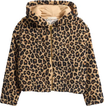 MARGAUX AND LEXI Kids' Leopard Print Fleece Zip-Up Jacket | Nordstromrack