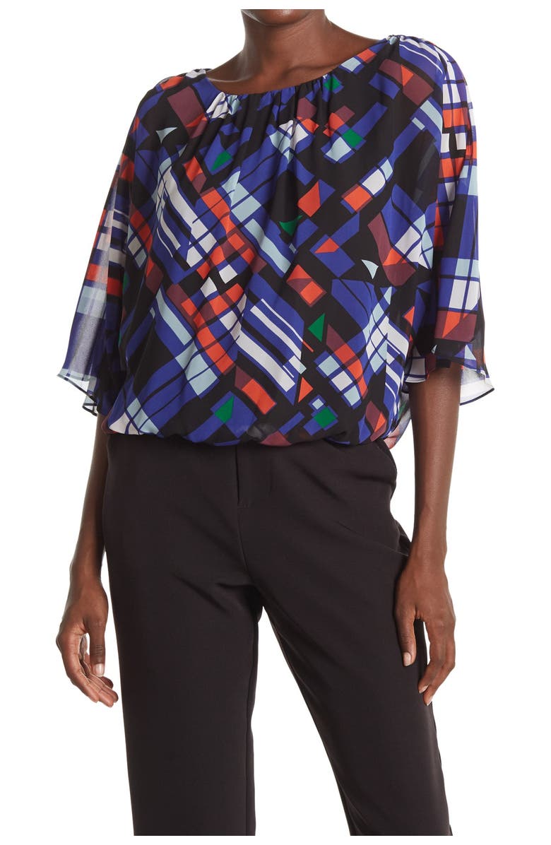 Vince Camuto Graphic Map Print Batwing Blouse | Nordstromrack