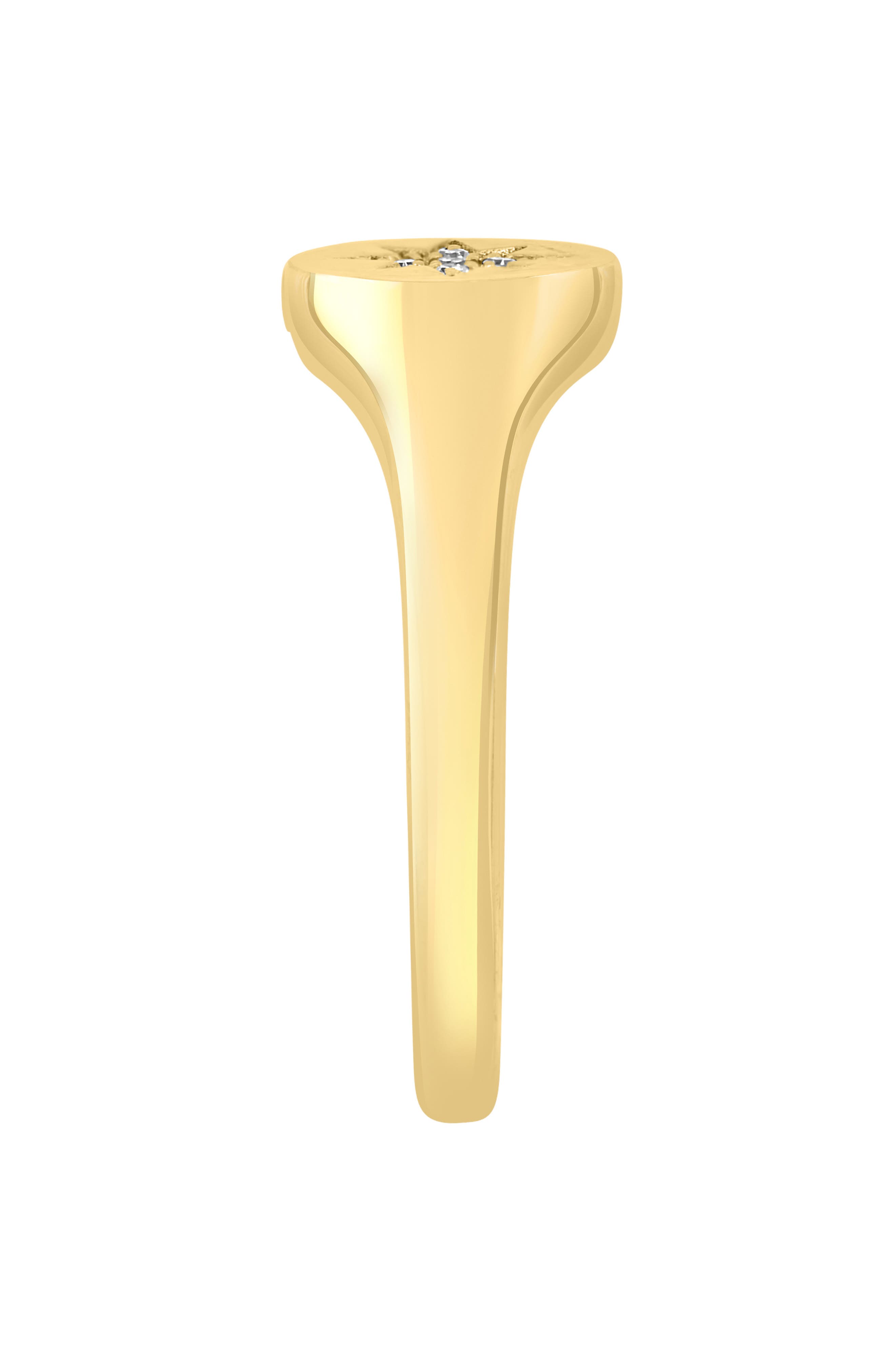 EFFY 14K Gold Diamond Starburst Signet Ring | Nordstromrack
