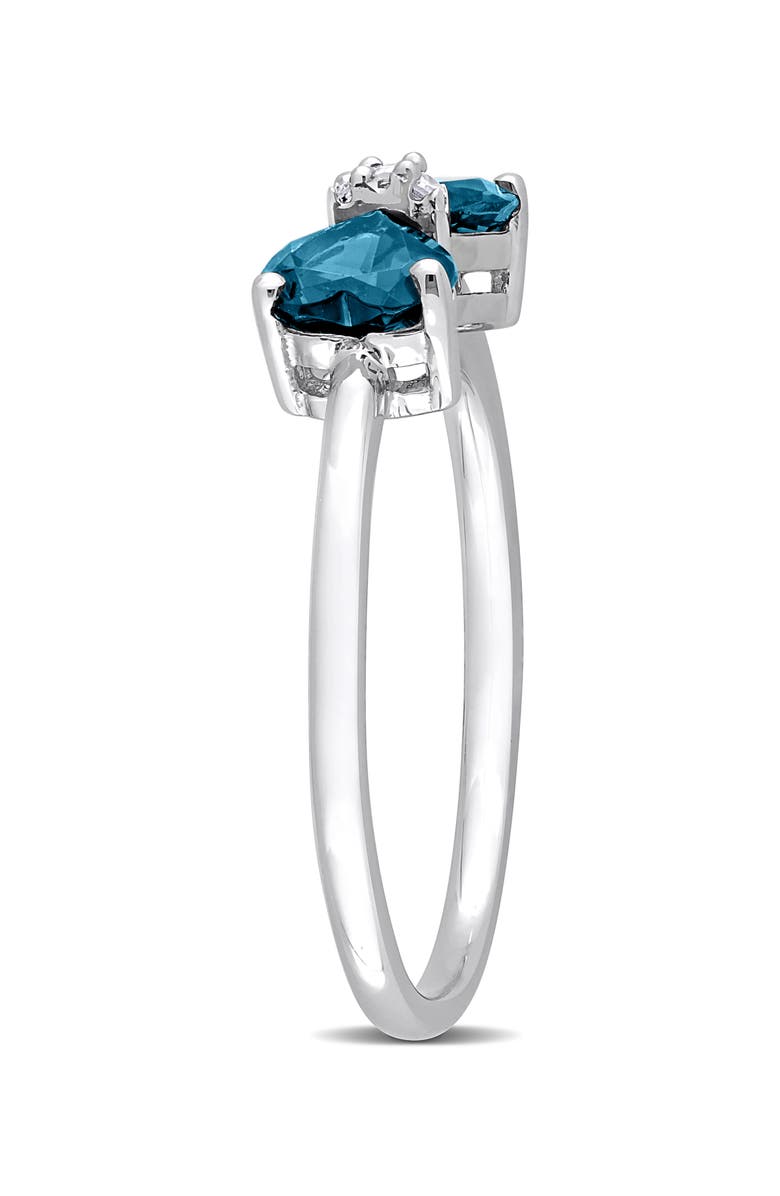 DELMAR London Blue Topaz & Diamond Bow Ring | Nordstromrack