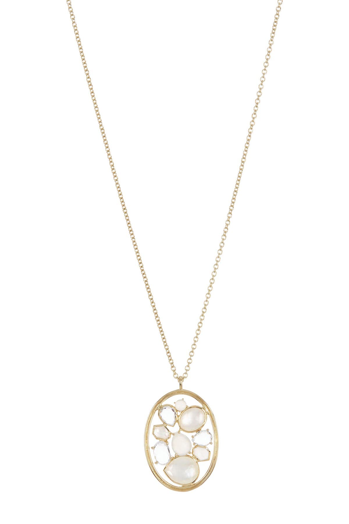 18K Gold Rock Candy Double Wire Mix Pendant Necklace (Women ...