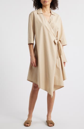 Masai Copenhagen Nanelle Wrap Asymmetric Poplin Dress | Nordstrom