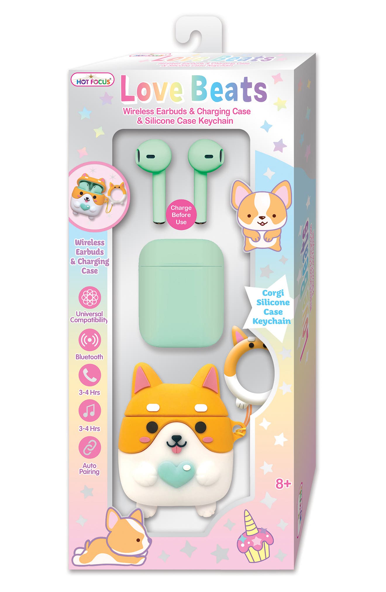 HOT FOCUS Kids' Love Beats Corgi Wireless Earbuds & Charging Case ...