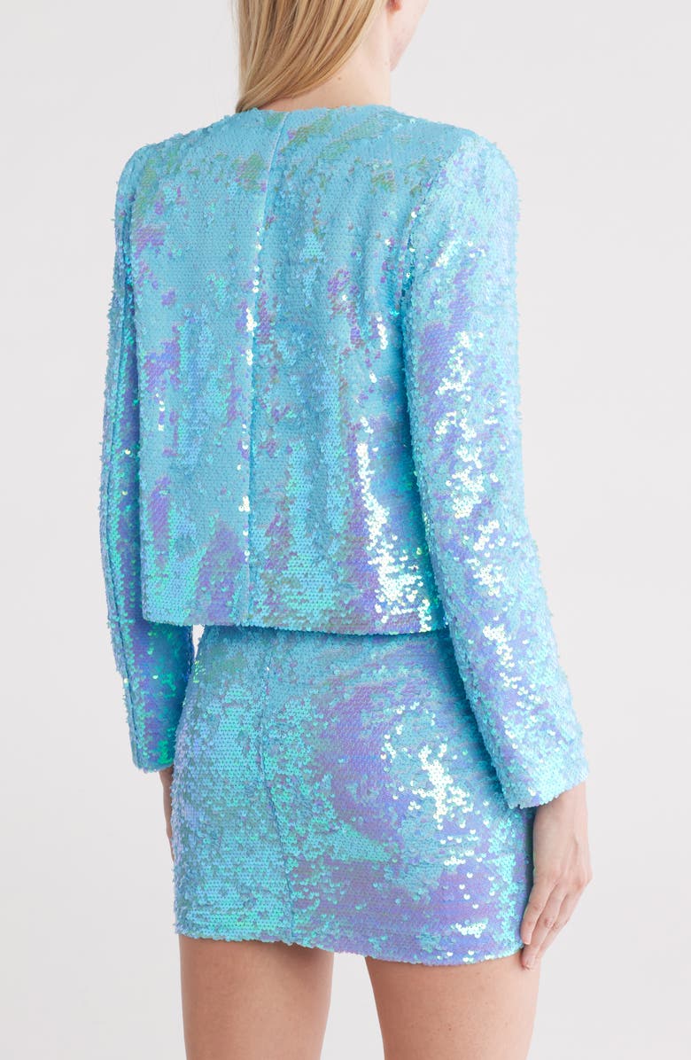 L'AGENCE Cerise Sequin Button Front Crop Jacket | Nordstromrack