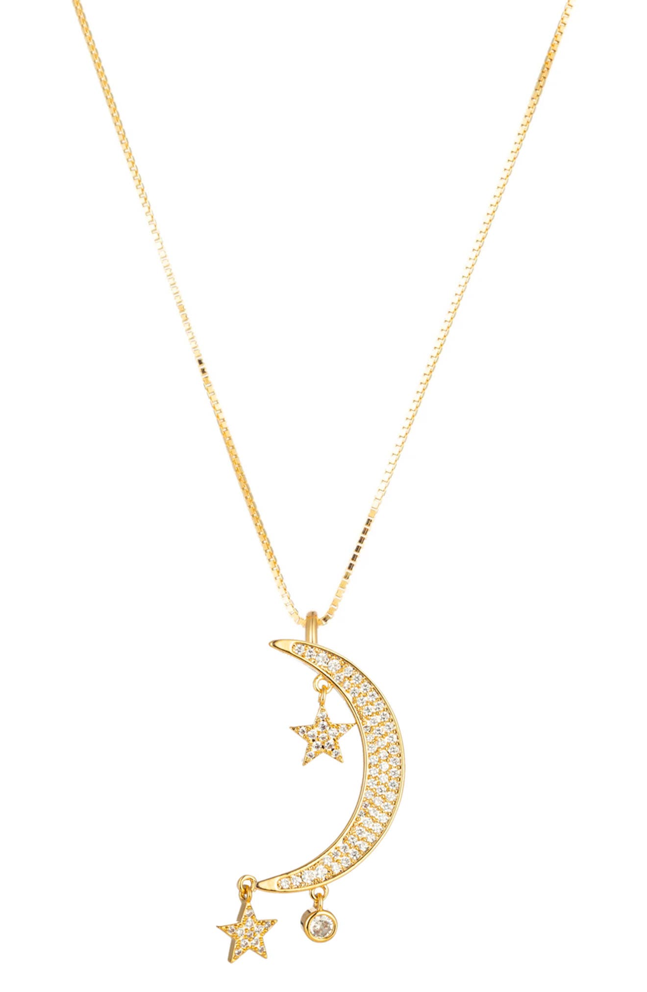 EYE CANDY LOS ANGELES CZ Mini Moon & Star Pendant Necklace | Nordstromrack