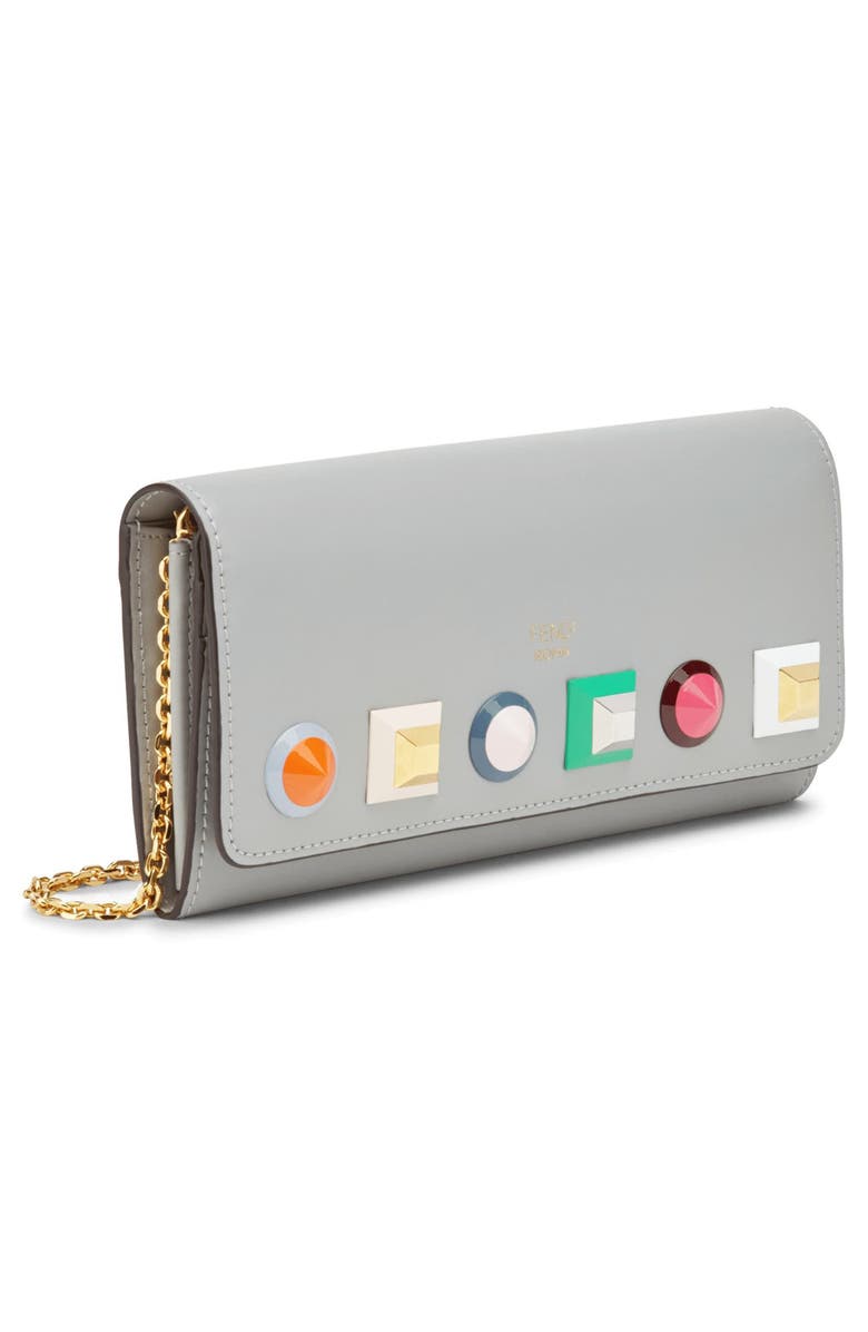 Fendi Rainbow Stud Calfskin Leather Wallet on a Chain | Nordstrom