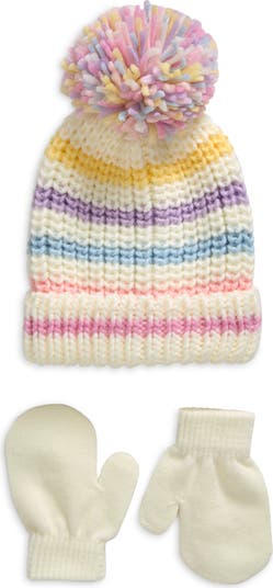 Capelli New York Pompom Beanie & Mittens Set | Nordstromrack