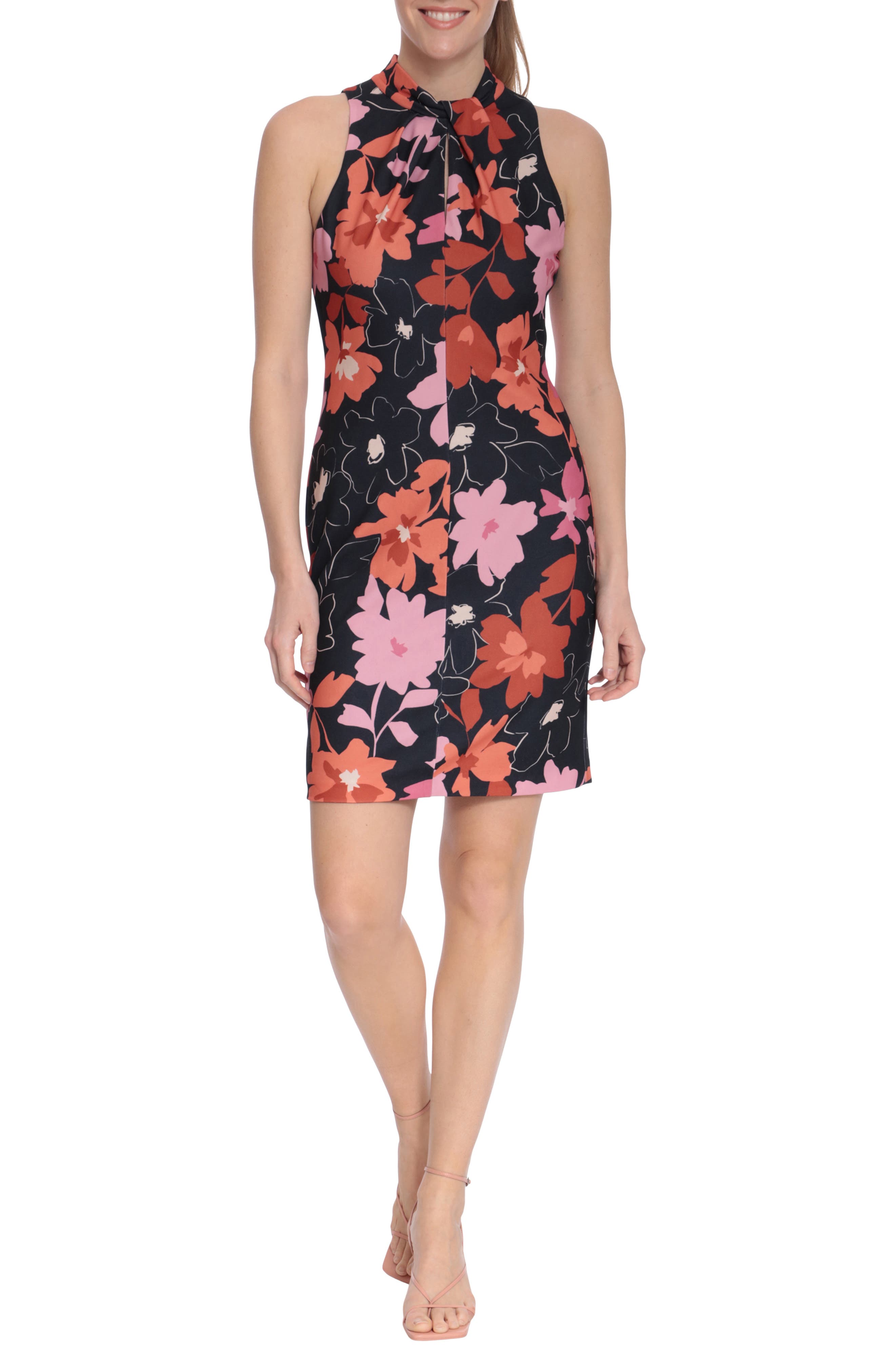 London Times Twist Halter Neck Mini Dress | Nordstromrack