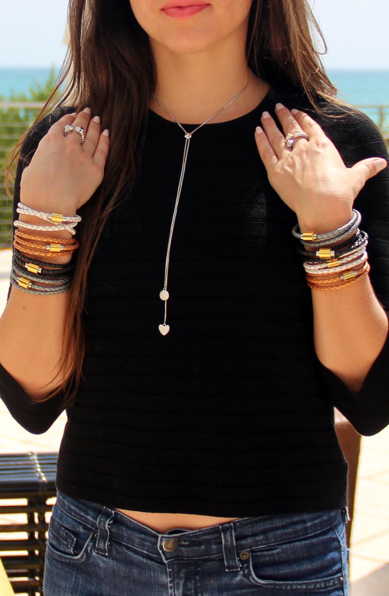 Liza Schwartz Original Braided Leather Triple Wrap Magnetic Bracelet ...