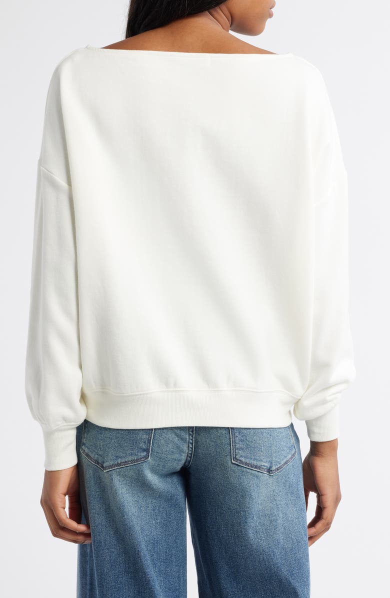 Vinyl Icons Martini Embellished Off the Shoulder Graphic Fleece ...