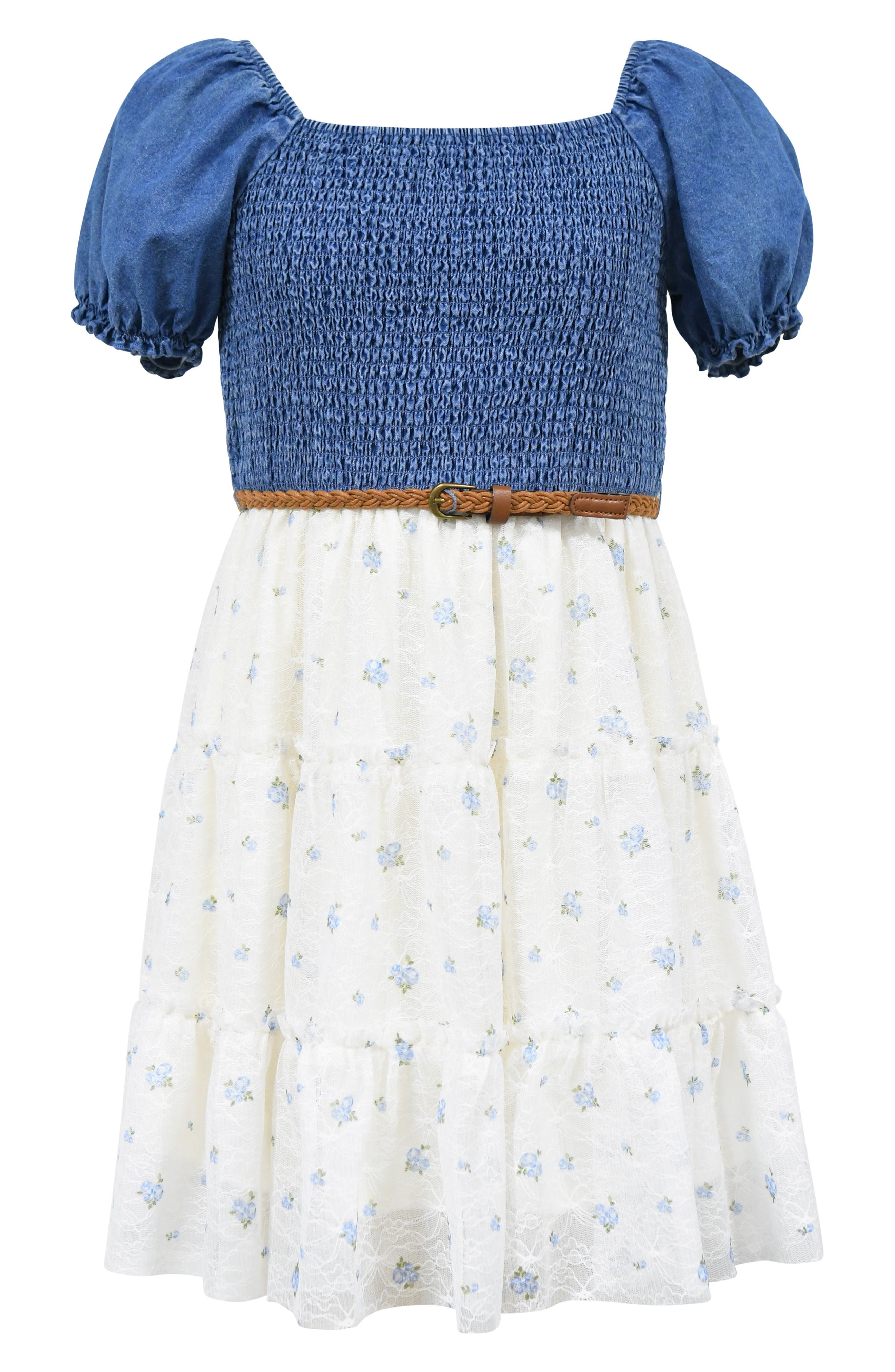 Zunie Kids' Smocked Bodice Tiered Dress | Nordstromrack