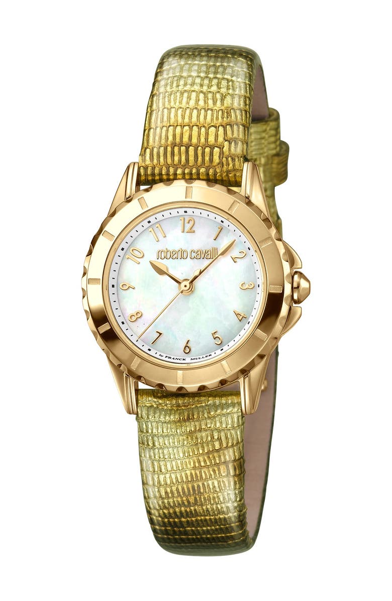 Roberto Cavalli Women's Lizard Embossed Leather Strap Watch, 28mm ...