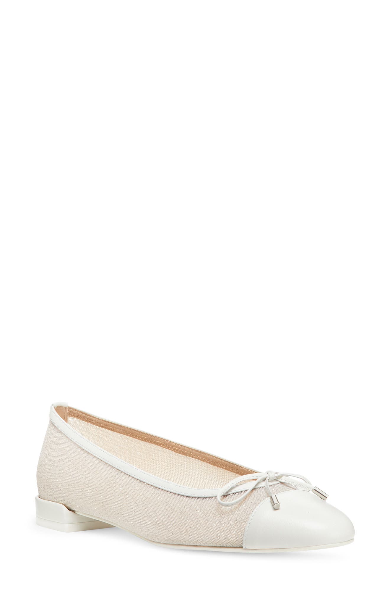 Stuart Weitzman Sleek Cap Toe Bow Flat (Women) | Nordstromrack