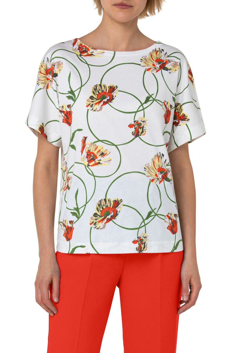 Akris punto Poppy Dot Print Cotton T-Shirt | Nordstrom