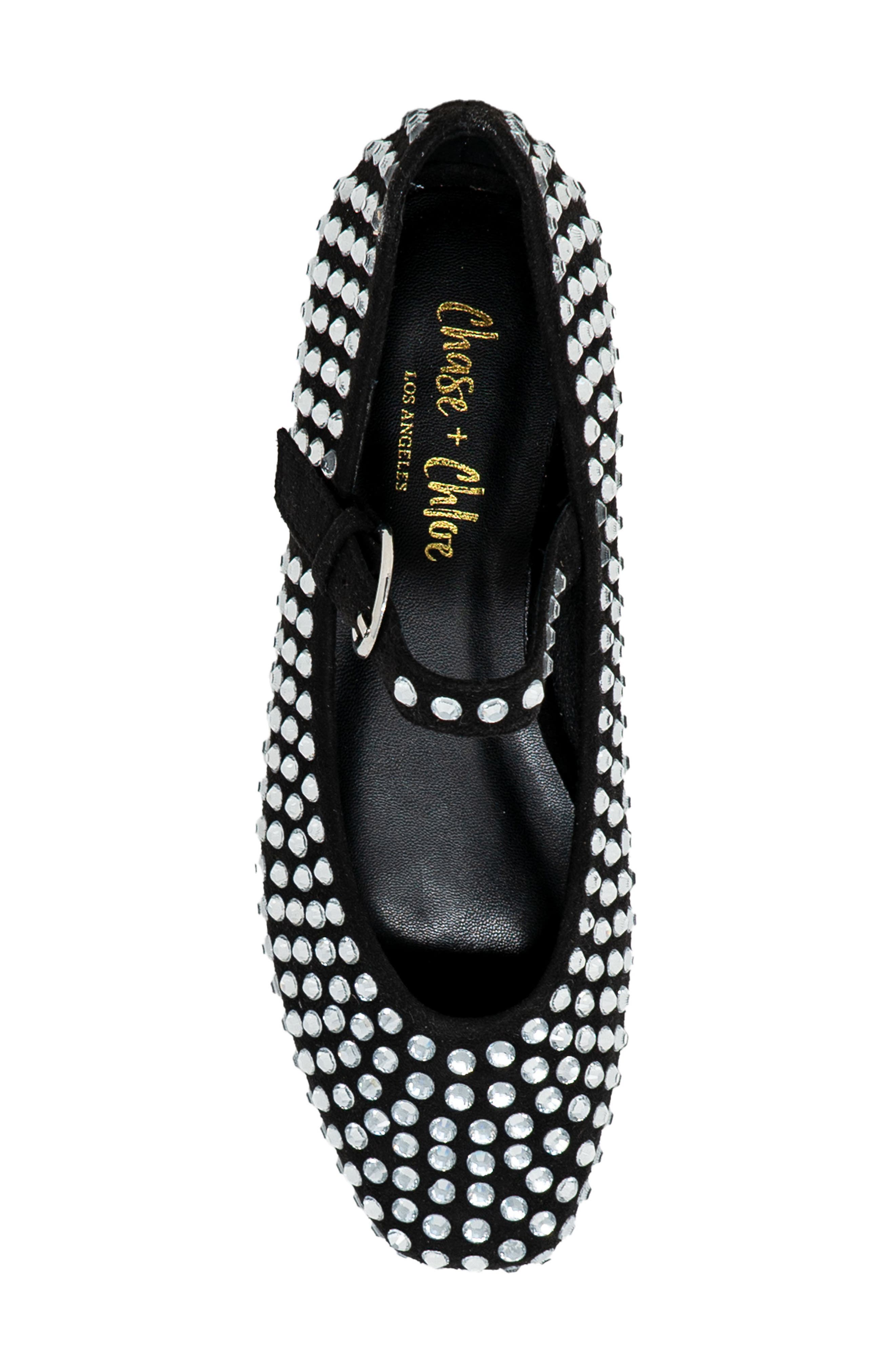 CHASE AND CHLOE Rhinestone Mary Jane Flat (Women) | Nordstromrack