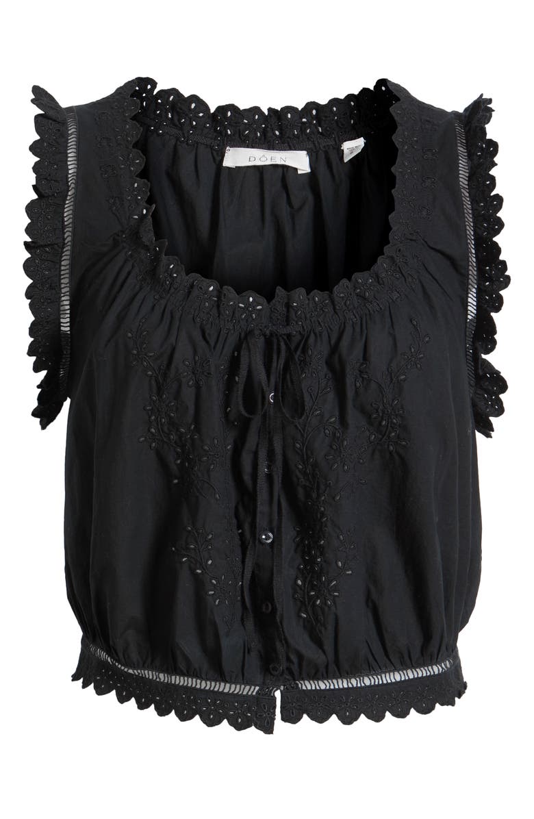 DÔEN Traveler Embroidered Eyelet Sleeveless Organic Cotton Top | Nordstrom