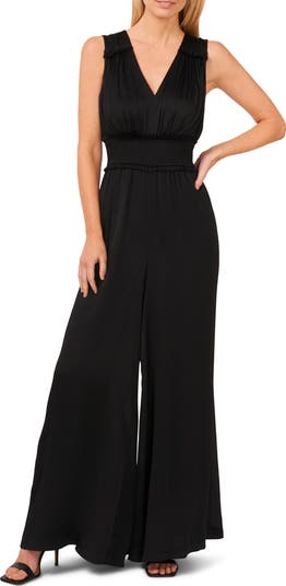 CeCe Smocked Waist Sleeveless Wide Leg Jumpsuit | Nordstrom