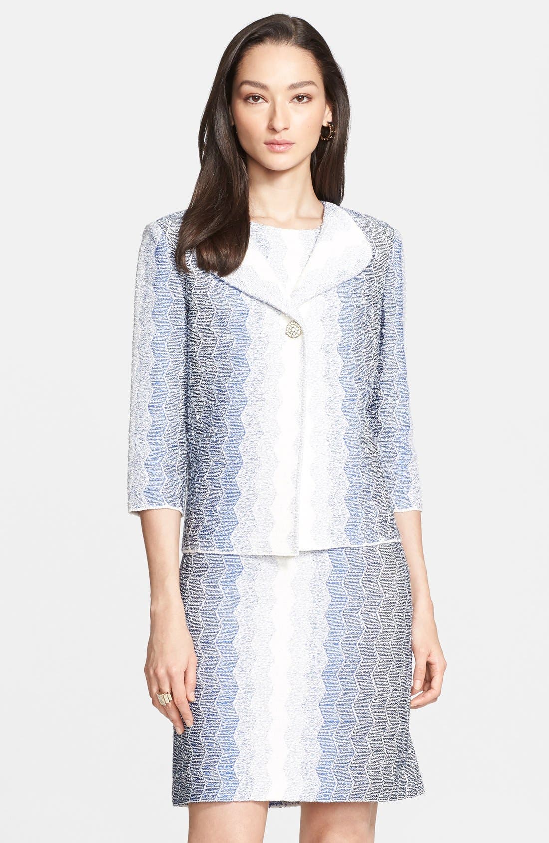 St. John Collection Vertical Dégradé Zigzag Knit Jacket | Nordstrom